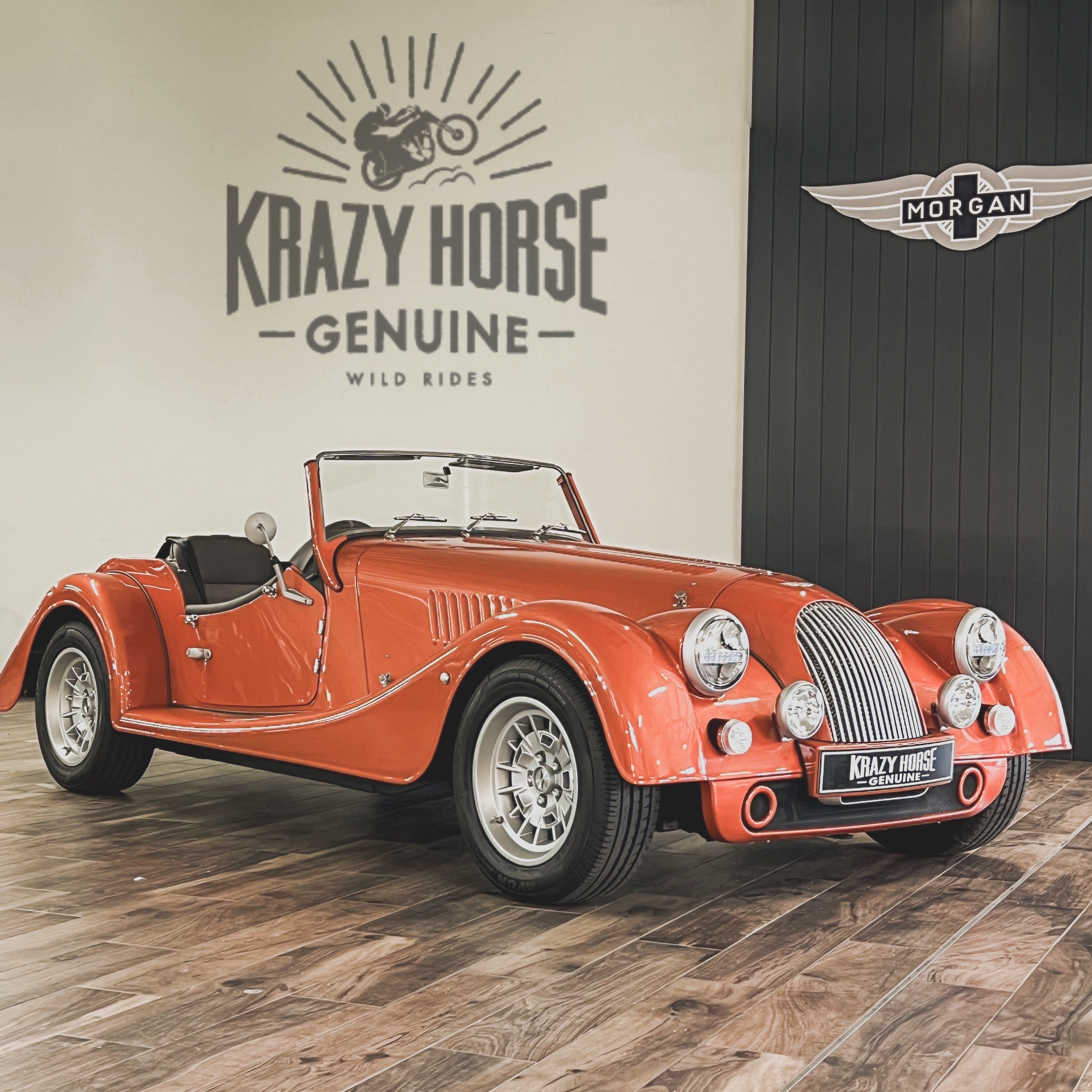 Morgan Plus Four in Opie Orange 3 stage Pearl - Krazy Horse