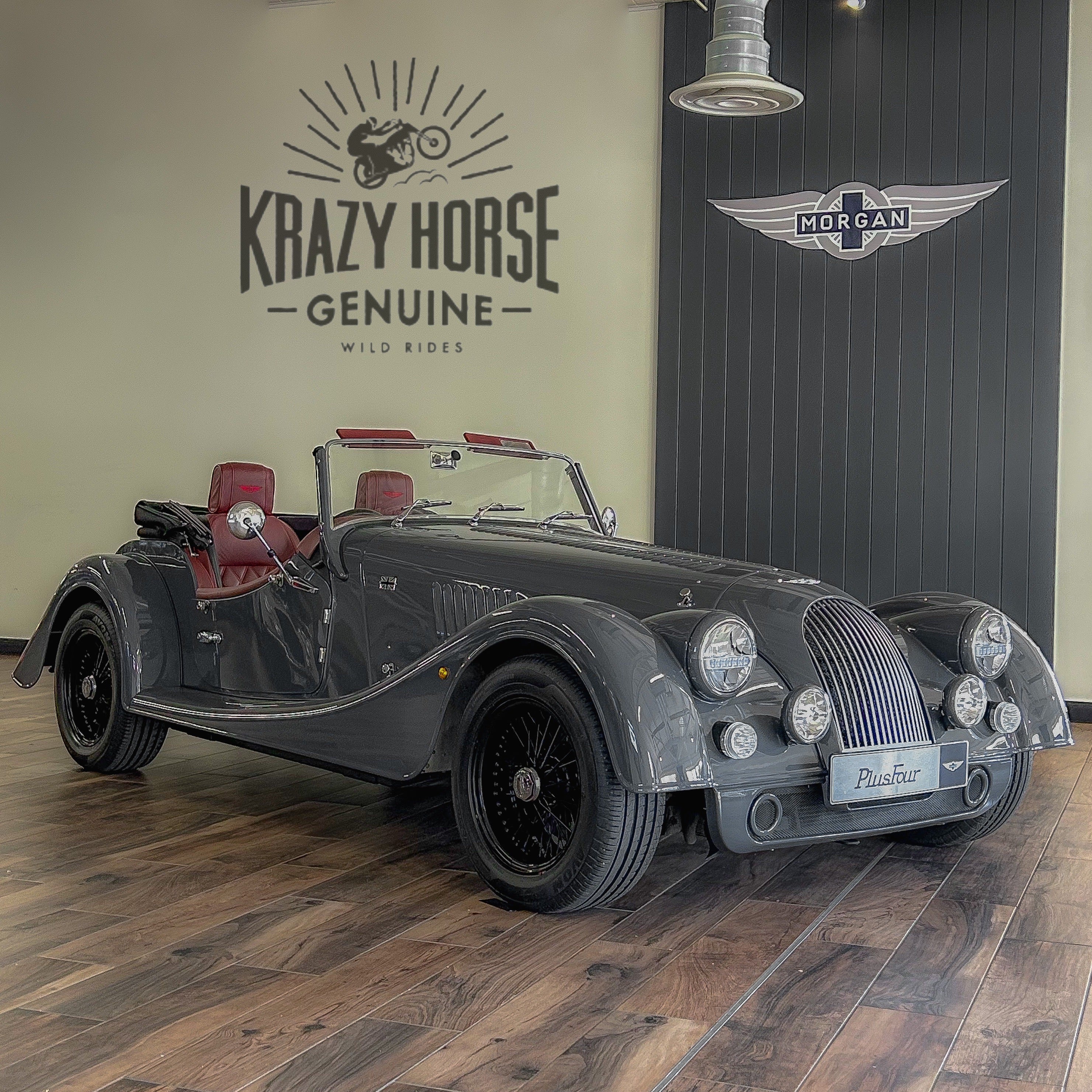 SOLD - Morgan Plus Four Auto - Vintage Dark Grey - Krazy Horse