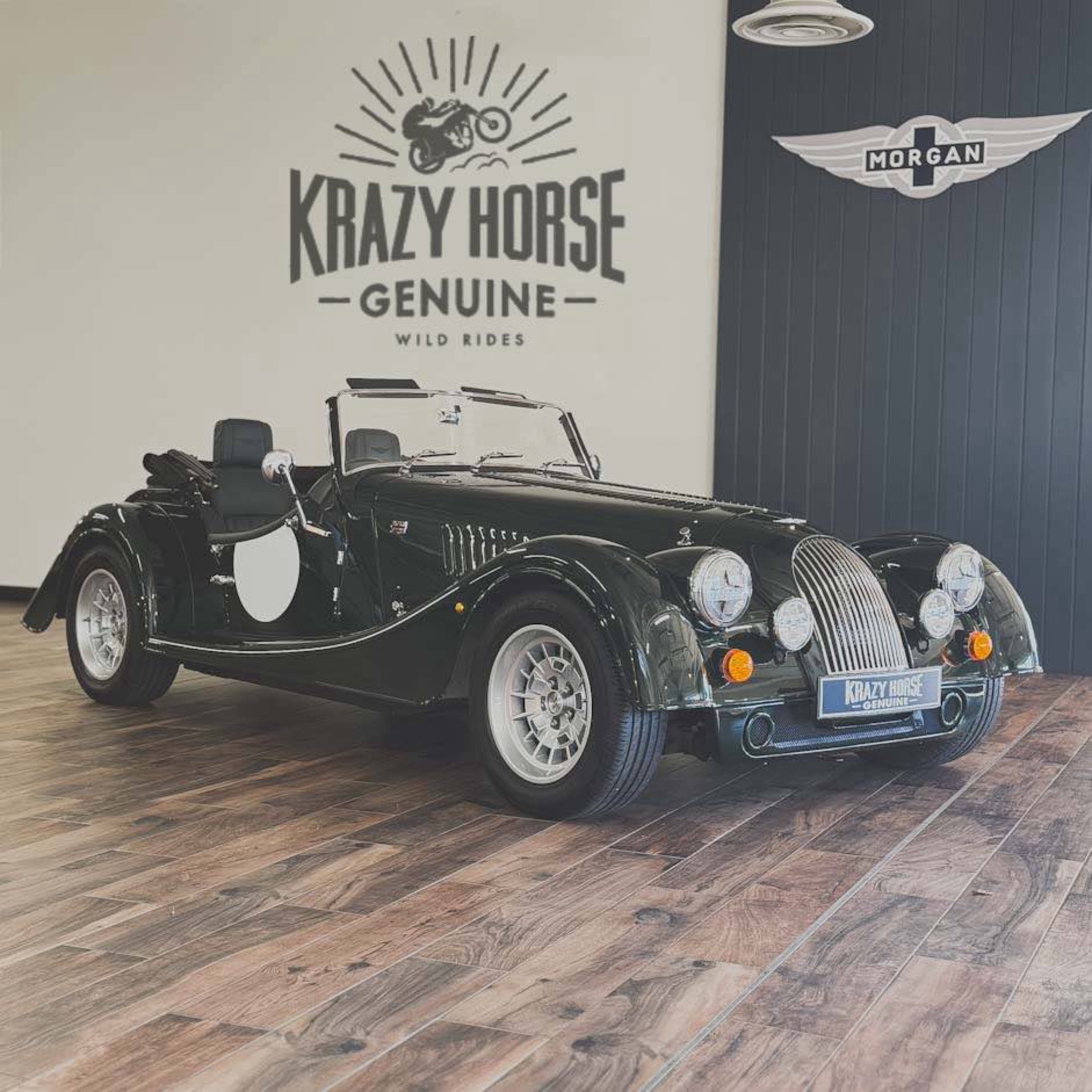 SOLD - Morgan Plus Four - Jet Green - Krazy Horse