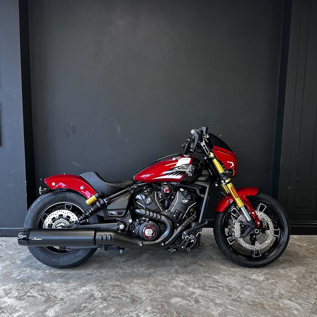 2025 Indian Scout 101 – SUNSET RED METALLIC WITH GRAPHICS - Krazy Horse