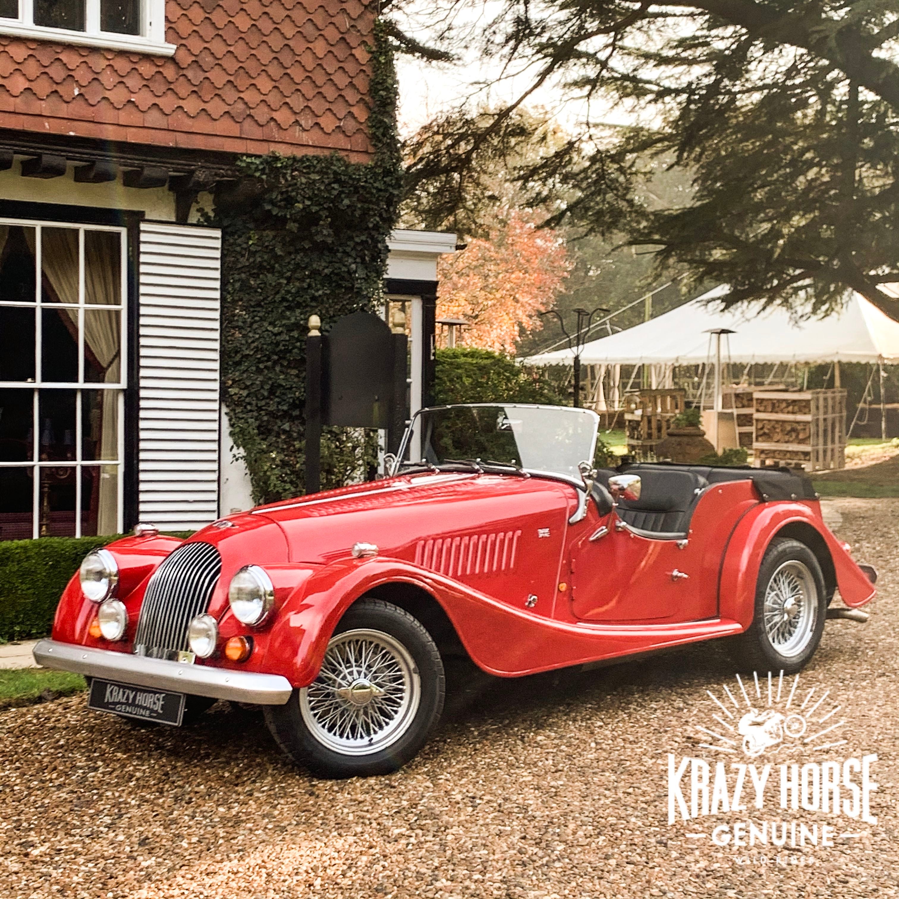 SOLD - Morgan Plus 4 - 4 Seater - Sport Red - Krazy Horse